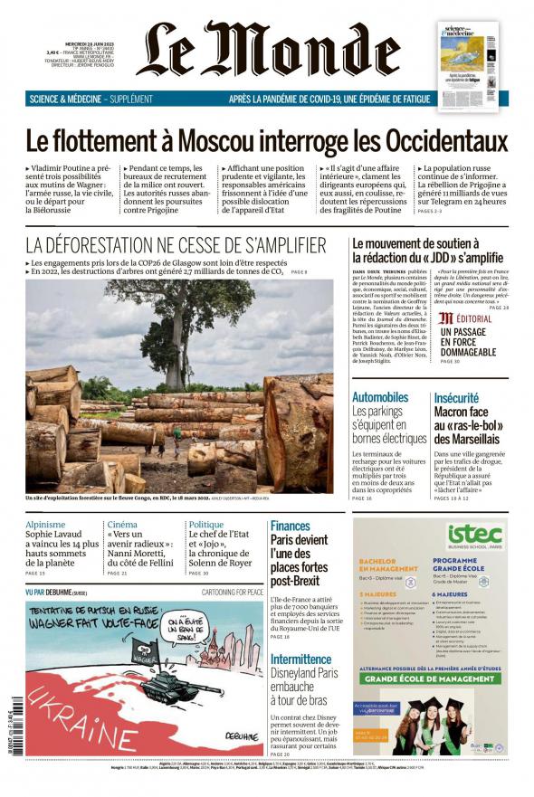 La première page du Monde